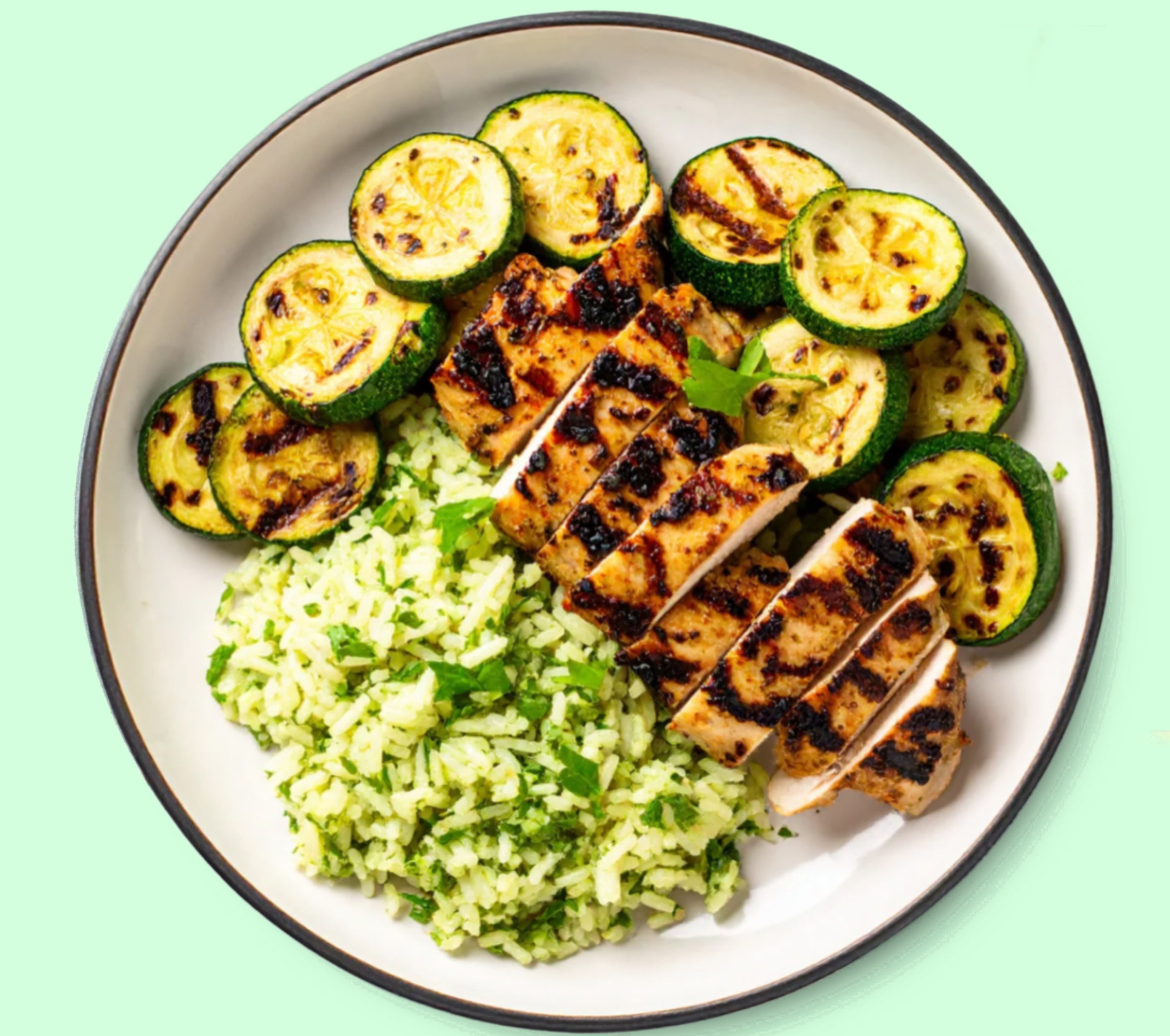 #38 Chicken Breast with Pesto Rice and Zucchini – Green Kitchen 305
